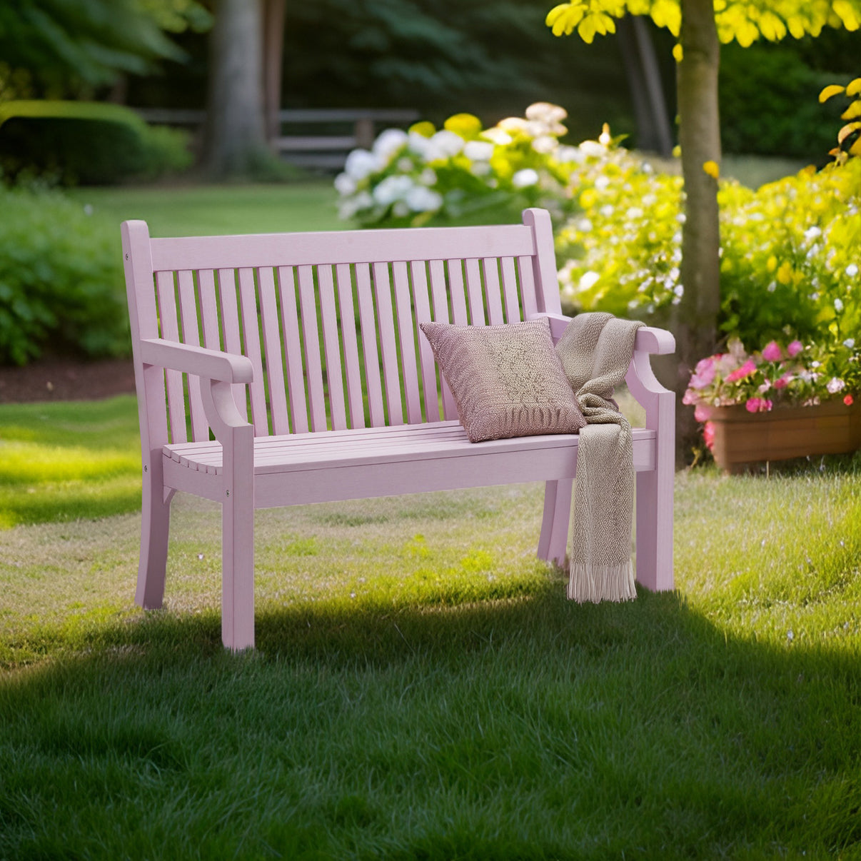 Winawood Sandwick 2 Seater Wood Effect Bench - Petal Lilac – Maison ...