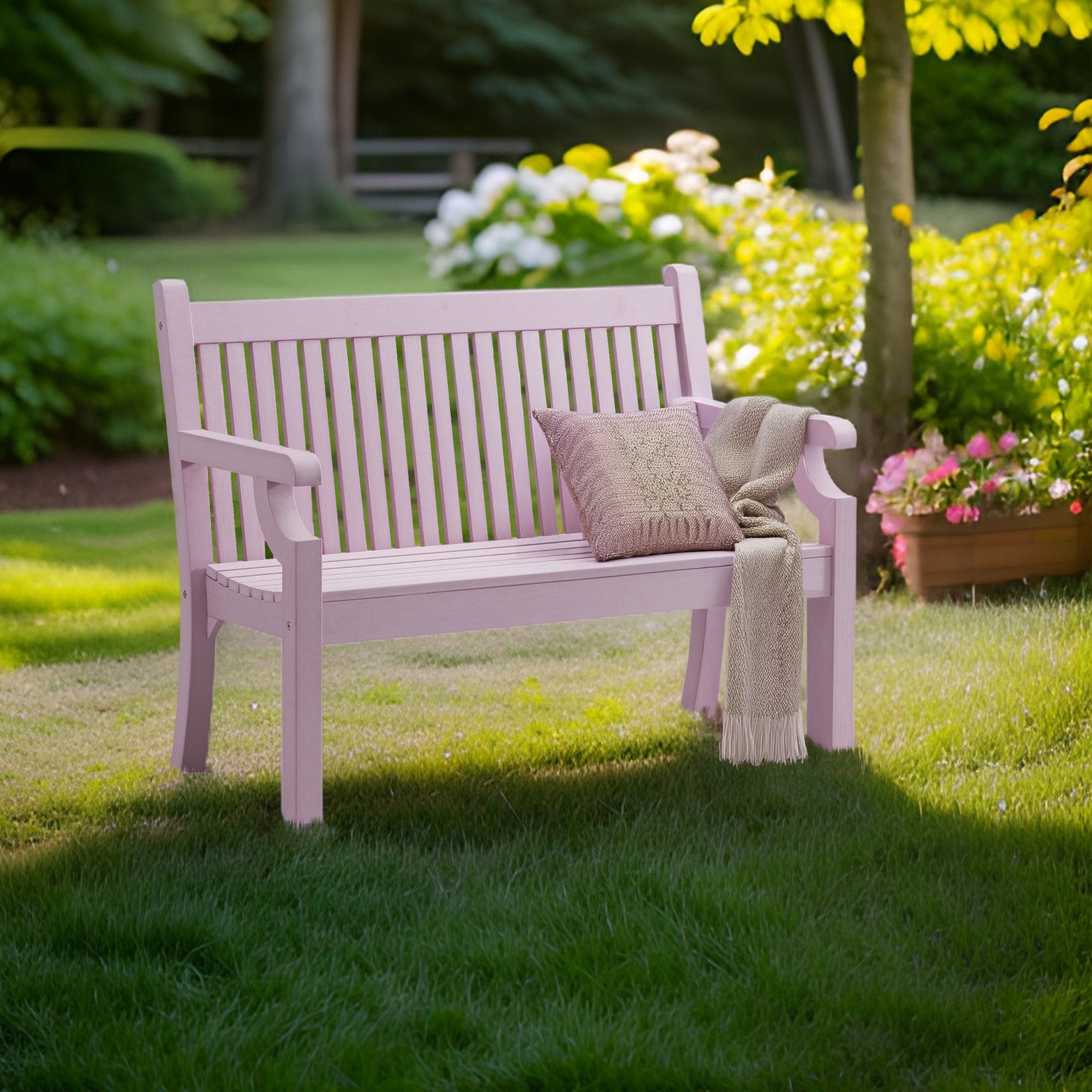 Winawood Sandwick 2 Seater Wood Effect Bench - Petal Lilac – Maison ...