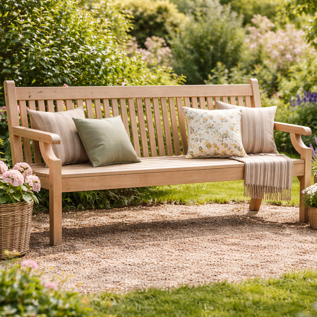Winawood Sandwick 4 Seater Wood Effect Bench - Green – Maison & Garden